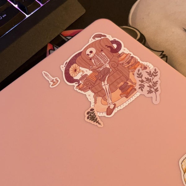 Skully the Book Loving Skeleton Sticker Sheet | Journal Stickers ...