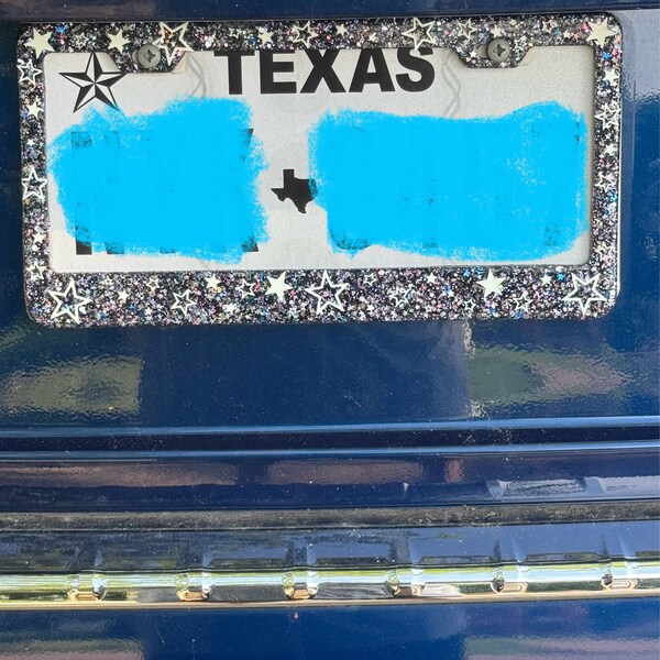 Custom Color Glitter Resin License Plate Frame With Glow in the Dark ...