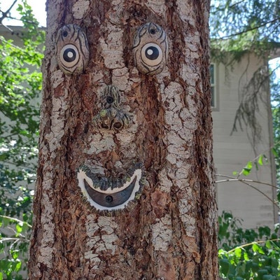 Tree Face Garden Decoration, Outdoor Ornaments, Funny Faces, Face ...