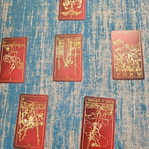 Tarot Deck, Red and Gold, Tarot Deck, Tarot Deck for Beginners, Unique ...