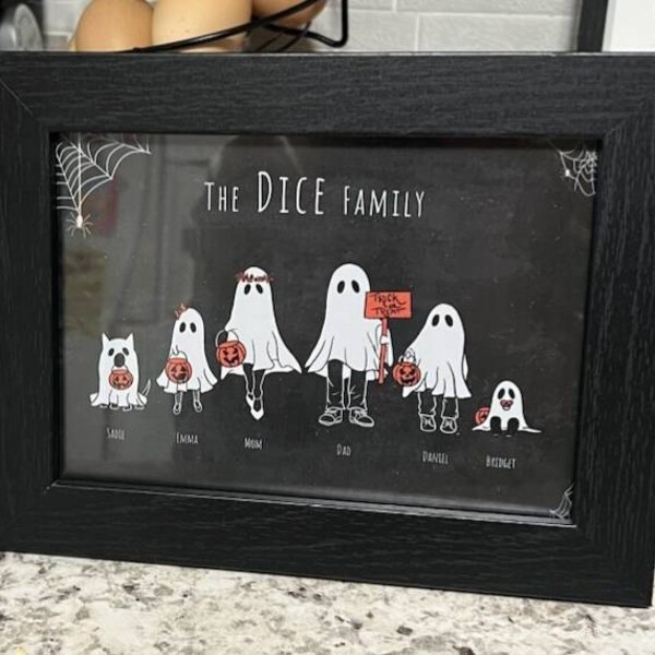 Halloween Family Sign, Personalized Halloween Sign, Ghost Family ...