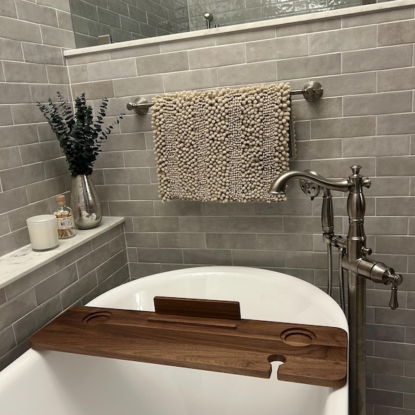 Solid Black Walnut Bath Tray - Etsy