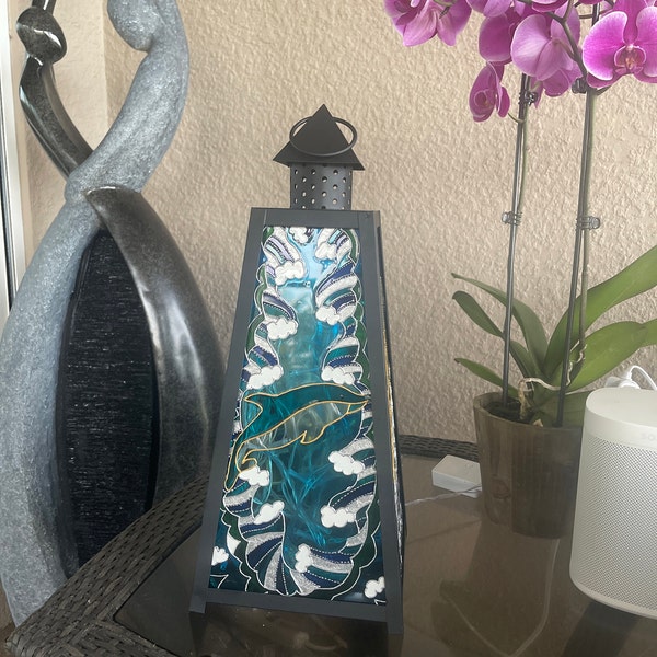 Celtic Knot Candle Lantern, Stained Glass Garden Sun Catcher, Welsh ...