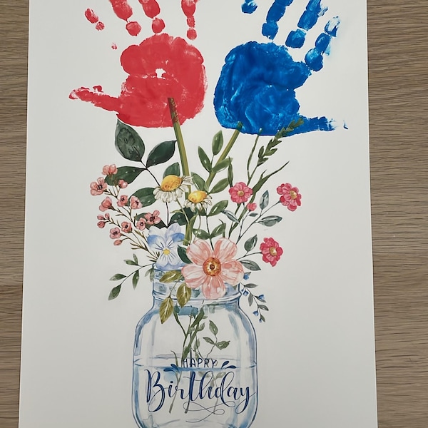 Handprint Art Craft for Kids, DIY Hand Print Template Baby Keepsake ...