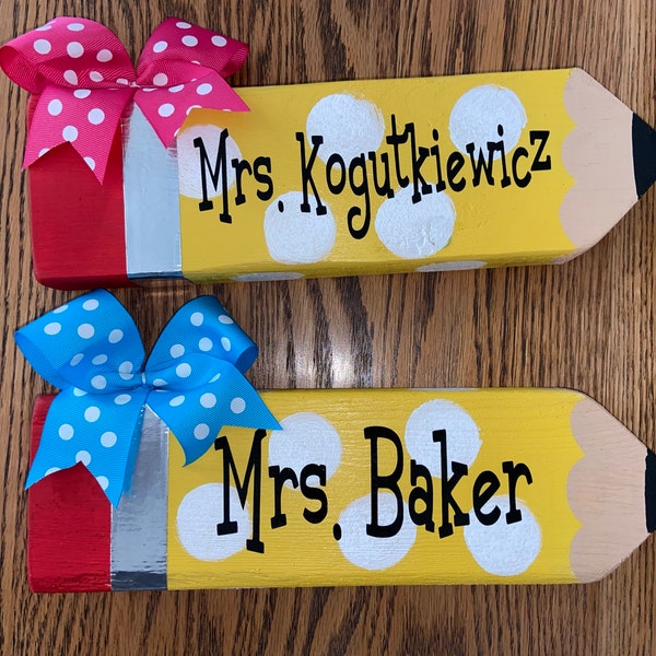 Personalized Giant Pencil Teacher Desk Name Plate - Etsy
