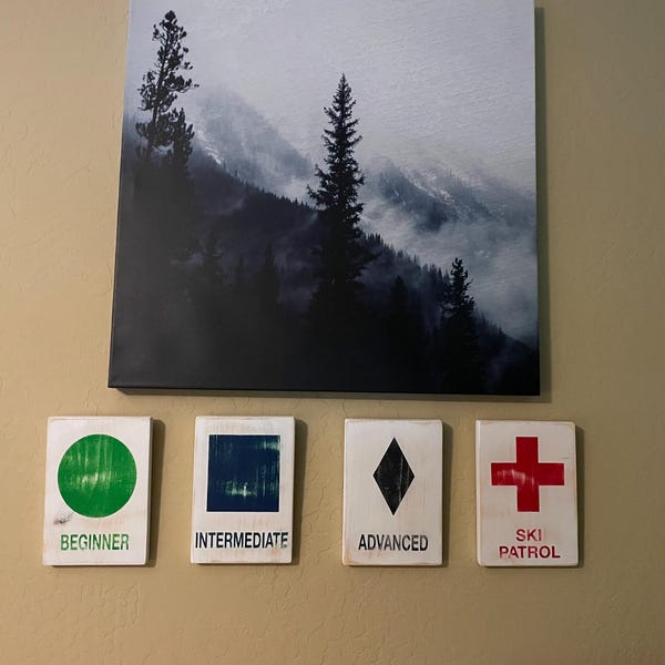 Ski Trail Difficulty Signs, Mountain Markers, Ski Lovers Gifts, Custom ...