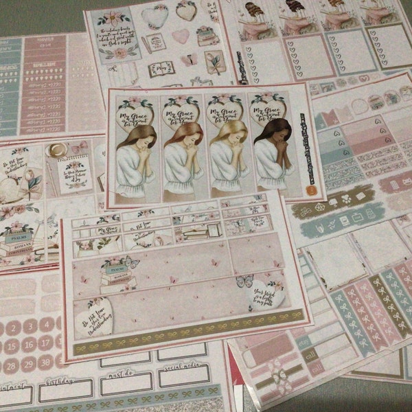 PRAY PRINTABLE PLANNER Stickers, Faith Planner Kit, Christian Planner ...