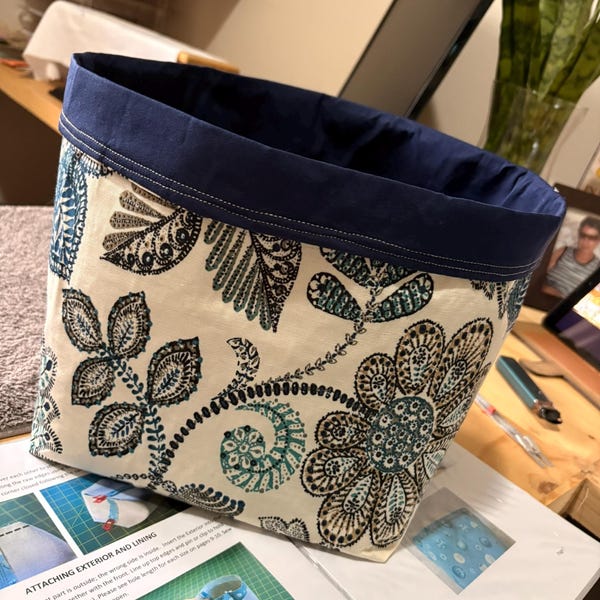 Reversible Fabric Basket PDF Sewing Pattern, DIY Fabric Storage 5 Sizes ...