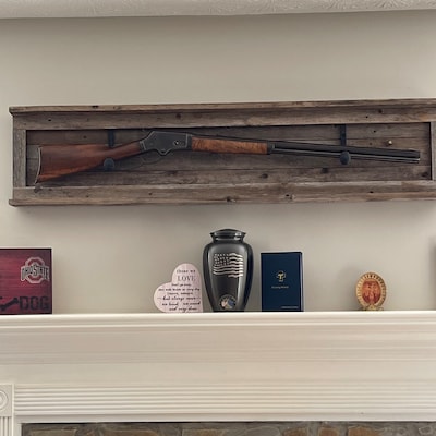 Rustic Triple Gun Rack, Reclaimed Wood Gun Rack, Railroad Spikes Gun ...