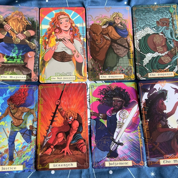 Irish Mythology Tarot Cards, Handpainted Major Arcana 22 Card Deck - Etsy