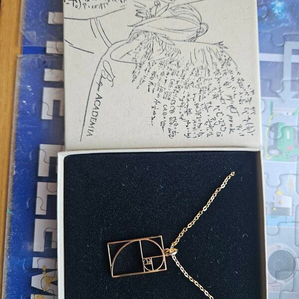 Fibonacci Spiral Necklace | Golden Ratio, Math Science Jewelry, Unique ...