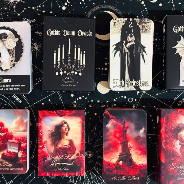 Scarlet Rose Love Tarot & Lenormand • 2 Deck Special Bundle • Hattie ...