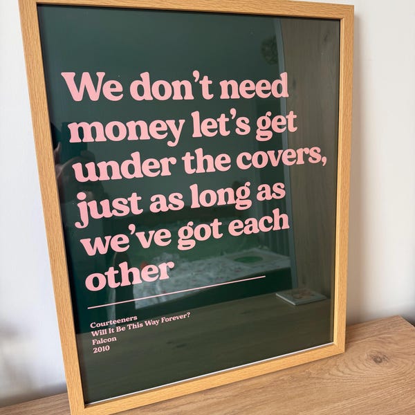 Custom Song Lyric Print | Music Poster | Wall Art | A5 A4 A3 ...