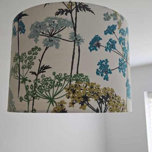 Seascape Lampshade, Coastal Lamp Shade, Applique, Fringed Artisan Shade ...