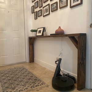 Customizable Narrow Wood Powered Console Table for Behind the Couch ...