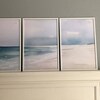 Watercolor Waves Abstract Print Set of 3 Ombre Blue Wall Art Blue Wave ...