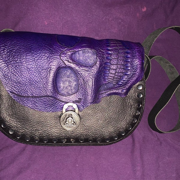 Human Skull Purse, Realistic Human Skull, Biker Bag, Cross Body Bag ...