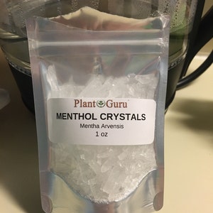 Menthol Crystals USP Food Grade 100% Pure Mentha Arvensis, DIY Steamers ...