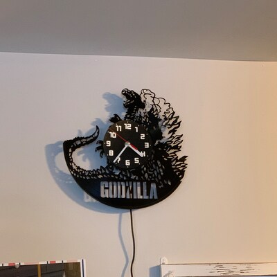 Godzilla and Airplane Fight Scene Film Vinyl Record Clock With - Etsy