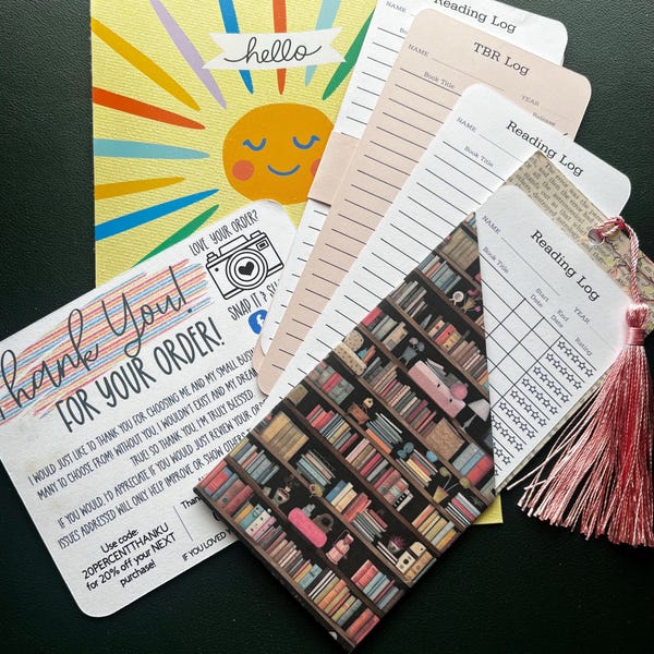 Bookmark Pouch + Reading Log & TBR Log Bookmarks || Colorful *BUNDLE ...