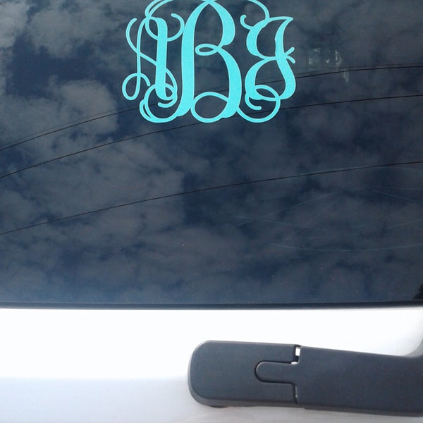 4 Letter Monogram Decal, Monogram Car Decal, Four Letter Monogram ...