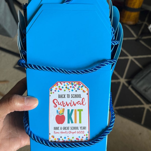 Back to School Survival Kit Tag Editable Emergency 1st Day of School ...