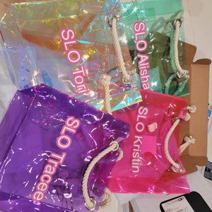 Custom Pool Party Tote Bag, Malibu Doll Favors, Cleartote Bag ...