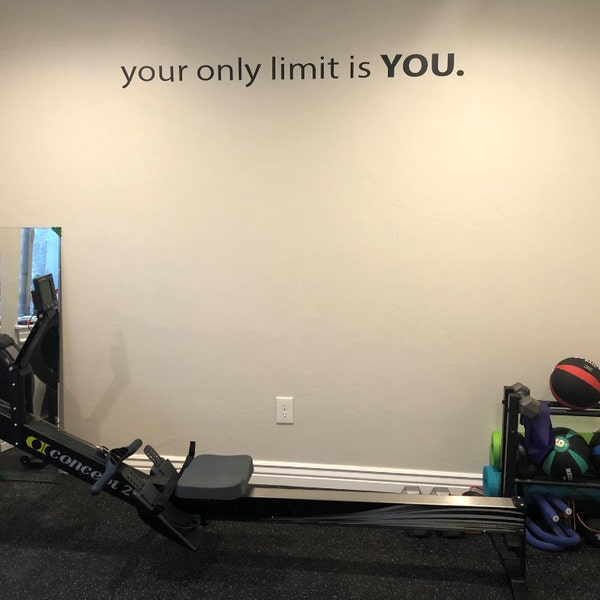 Locker Room Decor, Gym Wall Decal, Your Only Limit is YOU. High School ...
