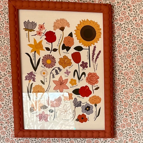 Flower Chart Print, Children's Decor, Nursery Rainbow Decor, Perfect ...