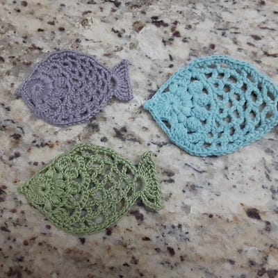 Fish Pattern, Fish Applique, Crochet Fish Applique, Crochet Pattern ...