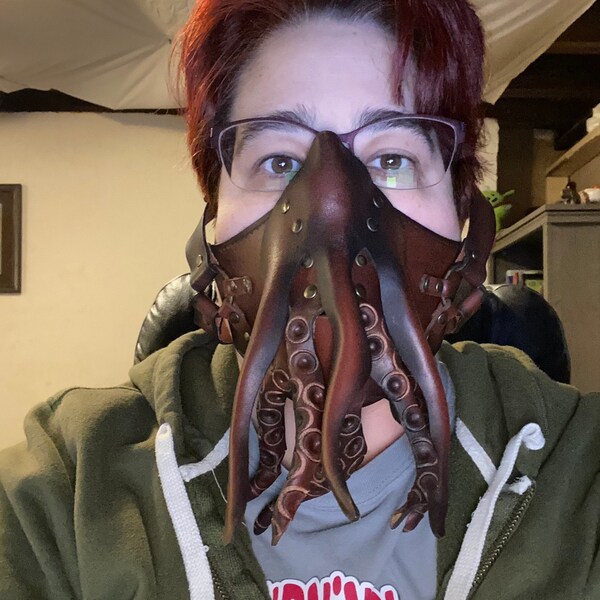 Cthulhu Leather Face Mask Tentacles Steampunk Style Octopus Steampunk ...