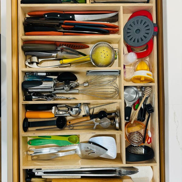 31 to 40 Inch Wide Drawer Insert, Custom Drawer Organizer, Wood Drawer ...