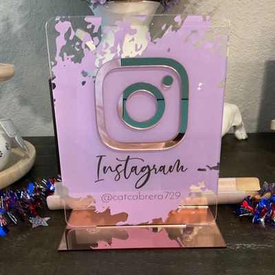 Custom Acrylic Instagram Sign for Business Reception Social Media ...