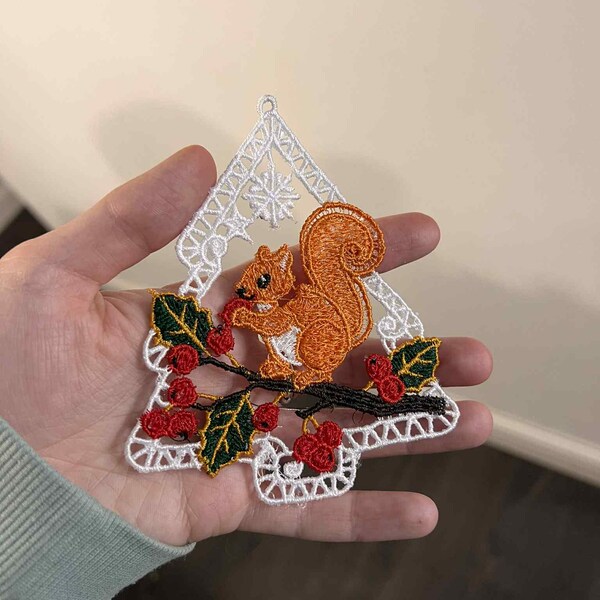 FSL Squirrel, Branch Beauty- Free Standing Lace Machine Embroidery ...