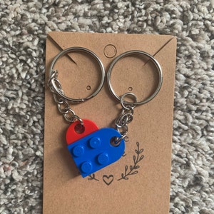 Heart Keychain Set Made With Genuine LEGO® Matching Keychains, Gift Set ...