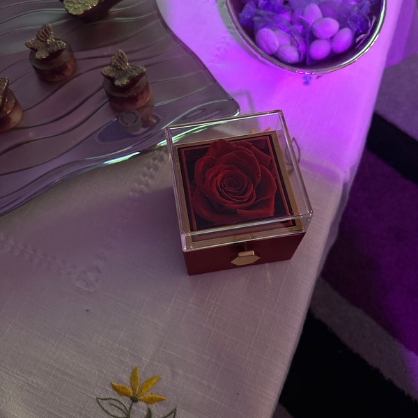 Handmade Engravable Heart Necklace With Eternal Rose Box Name Engraved ...