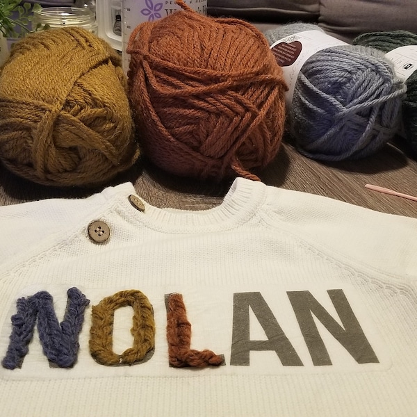 DIY Name Sweater Kit, Embroidery Kit Sweater, Personalized Name Sweater ...