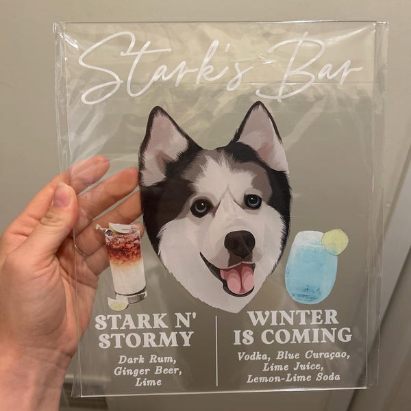 Dog Signature Drink Sign, Dog Bar Acrylic Sign, Open Bar Wedding Sign ...