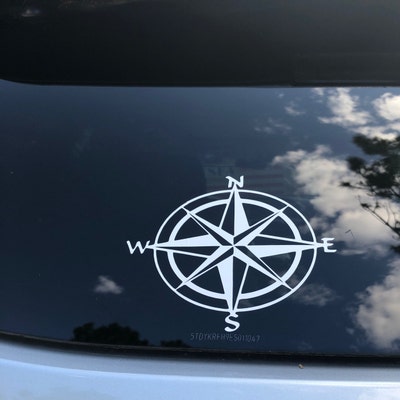 Compass Decal, Hiking Decal, Adventure Decal, Nature Decal, Nautical ...