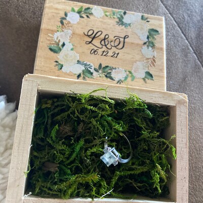 Wedding Ring Box Personalized Names Wooden Box for Wedding Gift Name ...