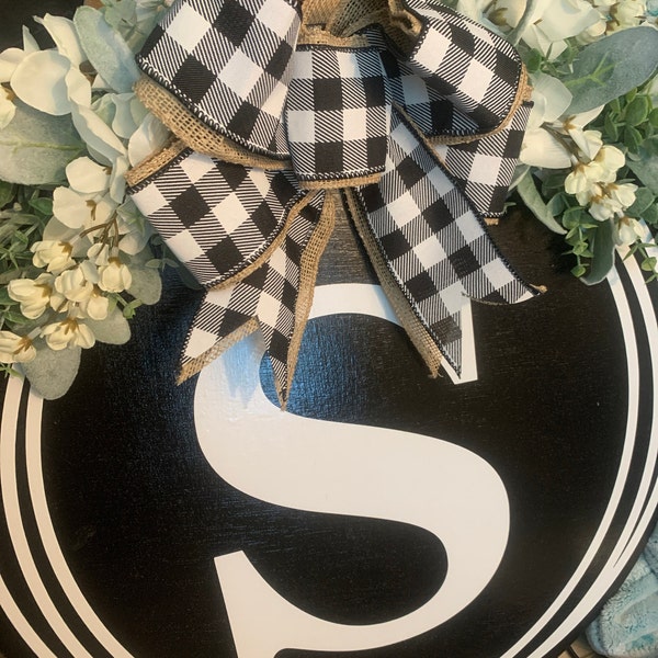 Front Door Decor | Last Name Initial | Personalized Door Wreath | Year ...