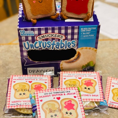 PRINTABLE We Go Together Like Peanut Butter & Jelly Happy Valentine's ...