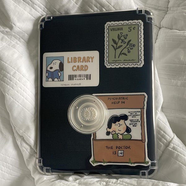 Cute Snoopy Miffy Peanuts Reading | Library Card Stickers - Glossy ...