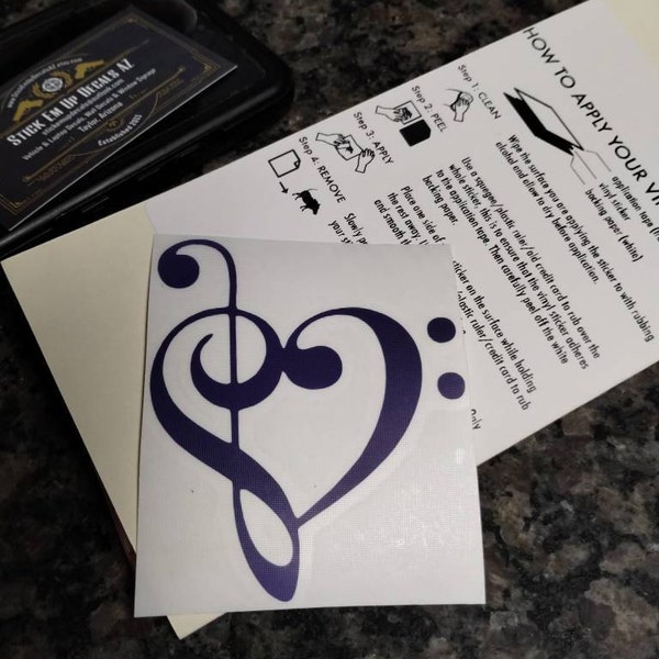 Music Heart Custom Vinyl Decal Sticker - Choose Your Color and Size - Etsy