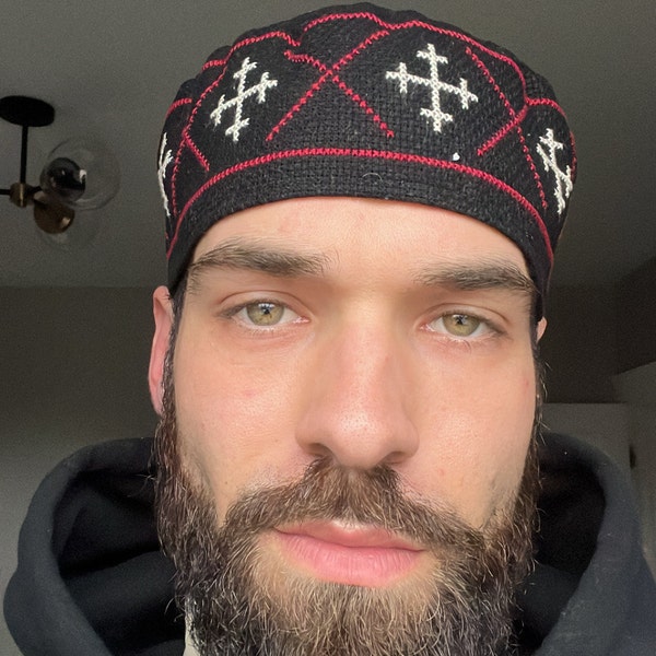 Hand Embroidered Hat,skufia, Fabric Hat, Embroidered Hat, Georgian ...