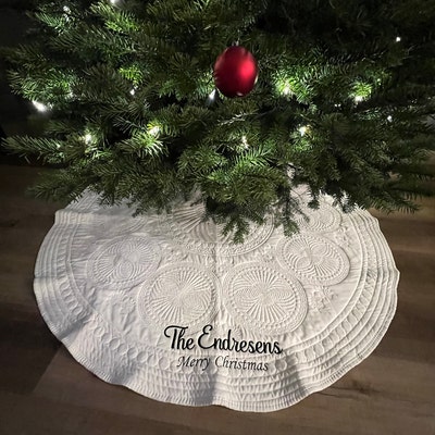 Personalized Christmas Tree Skirt Monogrammed Christmas Decor Custom ...