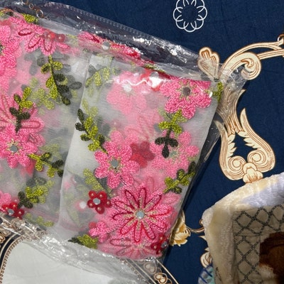 Women's White Embroidered Net Stole/ Dupatta, Bridal Fabric, Saree ...