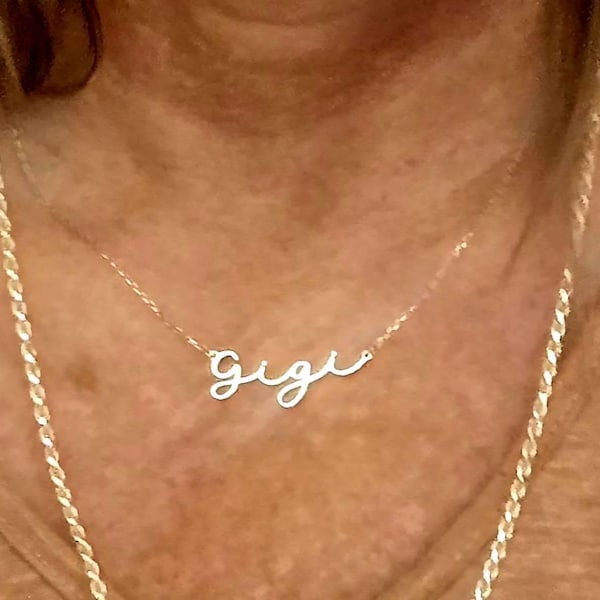 Dainty Gigi Necklace, Sterling Silver, Gold, Gigi Necklace, Gift for ...