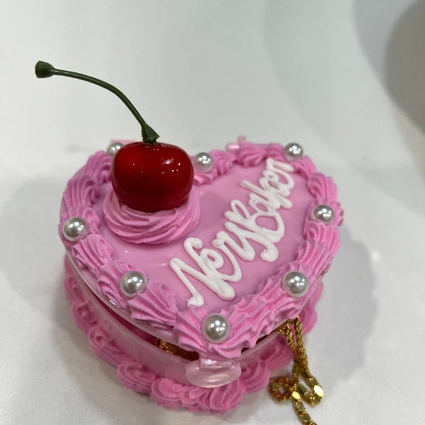 Light Pink Heart Cake Trinket Box: Y2K Jewelry Storage - Etsy