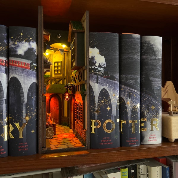 MINI ALLEY Medieval Assembled Booknook Premade Bookshelf Insert ...